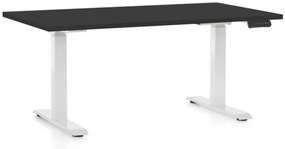 Výškově nastavitelný stůl OfficeTech C, 120 x 80 cm - bílá podnož Barva: Třešeň