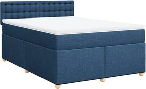 Box spring postel s matrací modrá 140x200 cm textil 3289023