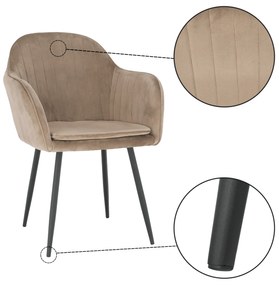 Kondela Designové křeslo, šedohnědá Taupe Velvet látka, ZIRKON