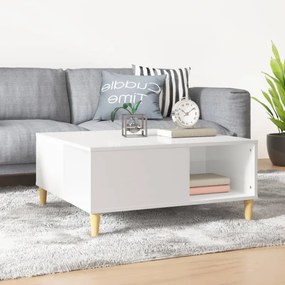 Konferenční stolek bílý s leskem 80x80x36,5 cm kompozitní dřevo,  821094 HangarStore.cz