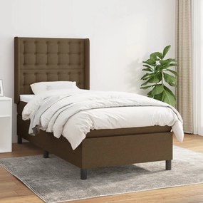 Box spring postel s matrací tmavě hnědá 80x200 cm textil