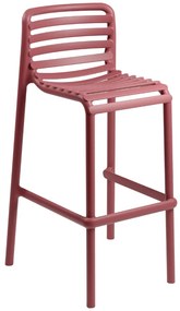 Nardi Červená plastová zahradní barová židle Doga 75 cm