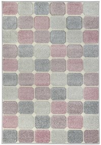 Koberce Breno Kusový koberec PORTLAND 172/RT4P, Růžová, Vícebarevné, 67 x 120 cm