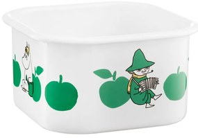 Dóza s víkem Moomin Joyful Apples 1,5l, smalt / bílo-zelená