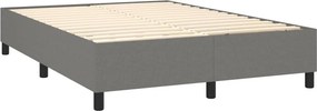 Box spring postel s matrací tmavě šedá 140x200 cm textil 3141618