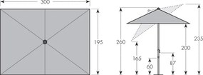 Doppler EXPERT zahradní slunečník 300 x 200 cm antracit