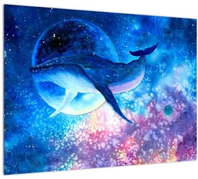 Skleněný obraz - Vesmírná velryba (70x50 cm)