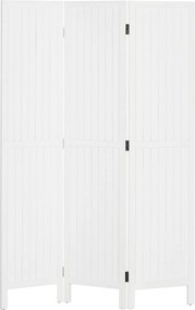 HOMCOM 3-panelový skládací paravan 120x1,8x170 cm, prvek soukromí, rustikální styl pro kancelář, ložnici a obývací pokoj, bílý | Aosom