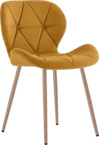 Jídelní židle MANGO VELVET, hořčicová