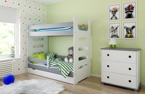 BabyBeds Dětská patrová postel MATI 180x80 Barevné provedení: Ořech, Úložný prostor: Ano, s úložným prostorem