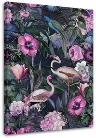 Gario Obraz na plátně Plameňáci v temné džungli - Andrea Haase Rozměry: 40 x 60 cm