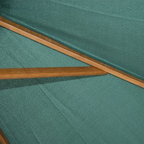 Outsunny dřevěný slunečník Dřevěný slunečník Zahradní slunečník Balkonový slunečník 2,5 m Tmavě zelená | Aosom