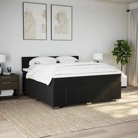 Box spring postel s matrací černá 200x200 cm textil 3289470