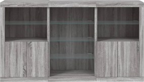 Příborník s LED osvětlením šedý sonoma 181,5 x 37 x 100 cm 3209182