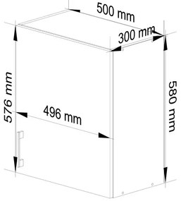 Horní kuchyňská skříňka LIMA W50 /580/ bílá / dub sonoma