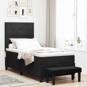 Postel s boxspringem s čelo Černá 200 x 80 cm samet 3344476