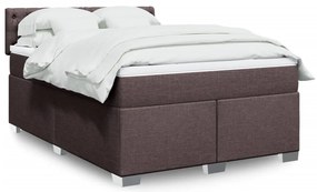 Box spring postel s matrací tmavě hnědá 140x200 cm textil 3285921