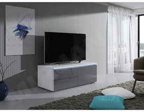 TV stolek Cleo XI P, Barva: bílý / šedý lesk