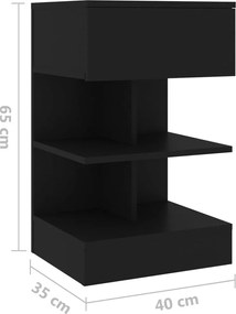 vidaXL Noční stolek 40 x 35 x 65 cm dřevotříska [808650] Barva: Černá