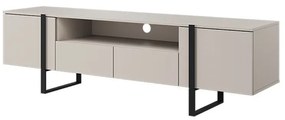 TV stolek Verica 200 cm s výklenkem - kašmírová / černé nožky