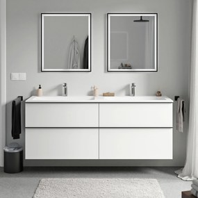 Koupelnová skříňka LAVOA 160 cm s umyvadlem z minerálního odlitku CREAM - možnost volby barvy