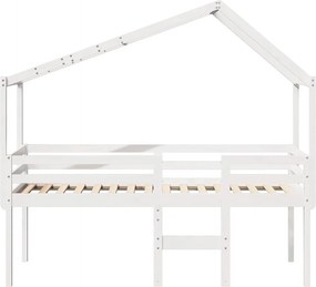 Patrová postel se střechou bílá 80 x 200 cm masivní borovice 3282056