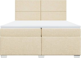 Box spring postel s matrací krémová 200x200 cm textil 3292893