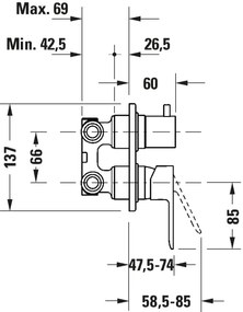 Duravit DC5210008046 - Sprchová baterie pro pod. instalaci D-CODE matná černá