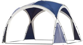 Outsunny Zahradní Altán 3,5 x 3,5m s Háčkovými Dveřmi, Ochrana proti Dešti s Pevnými Ocelovými Sloupy, Zahradní Gazebo s UV Ochrannou, Slunečník na Ke