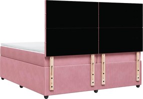 Box spring postel s matrací růžová 200x200 cm samet 3292435