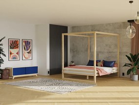 Benlemi Dvoulůžková postel BALDEE Zvolte barvu: Transparentní vosková lazura matná, Zvolte rozměr: 160 x 200 cm