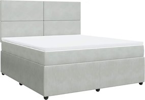 Box spring postel s matrací světle šedá 180x200 cm samet 3292400