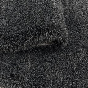 Ayyildiz, Kusový koberec Fluffy Shaggy 3500 grey kruh, 80x80 (průměr) kruh, šedá, ložnice