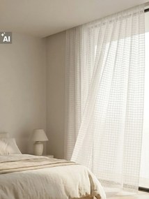 Sinsay - Poloprůhledná záclona na řasicí pásce se strukturovanou vazbou - bílá