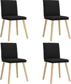 Jídelní židle 4 ks černé textil 3315357