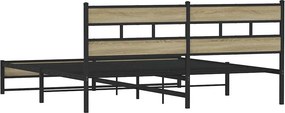 Kovový rám postele bez matrace dub sonoma 180 x 200 cm 3308499