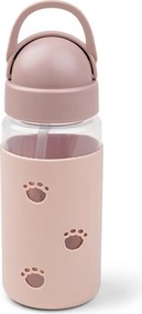 Plastová láhev Easy Grip Elphee s brčkem 350 ml růžová