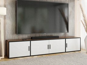TV skříňka ROJO 4 dub Craft zlatý + bílý uzavřená TV skříňka s policí