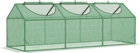 Outsunny skleník s oknem, PE skleník 180x60x60cm, skleník na rajčata a chladicí rám v zelené barvě pro zahradu a balkon | Aosom.de
