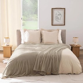 Taupe deka z mikroflanelu 220x240 cm Flanou – douceur d'intérieur