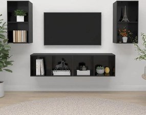 vidaXL Nástěnné TV skříňky 4 ks dřevotříska [3079871] Barva: Betonová šedá