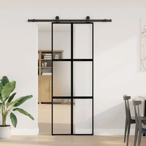 Posuvné dveře s kováním 76x205 cm tvrzeného sklo a hliník 3332971