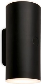 BRI 3786015 Lima LED venkovní nástěnné svítidlo, nabíjecí, 3 krokový dotykový stmívač, časovač, černé - BRILONER