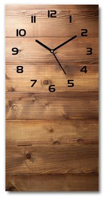 Wallmuralia Nástěnné skleněné hodiny Dřevěné pozadí 30x60 cm