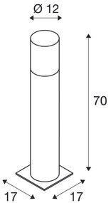 SLV 1000666 Lisenne Pole 70, sloupkové svítidlo z čediče a skla, 1x E27, výška 70cm, IP54