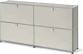 Tchibo - Kovová odkládací skříňka »Cn3 Slim Line« se 4 výklopnými dvířky, světle šedá