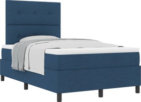 Postel s boxspringem s čelo Modrá 120 x 200 cm textil 3339384