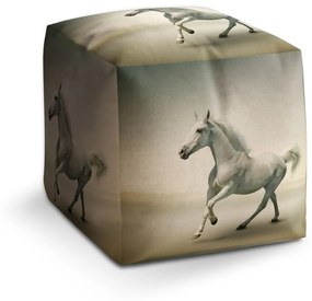 Sablio Taburet Cube Bílý kůň 2: 40x40x40 cm