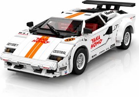 LEAN Toys Stavebnicové kostky – sportovní auto s dálkovým ovládáním RC, bílé, 1384 dílků