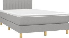Box spring postel s matrací a LED světle šedá 120x200 cm textil 3133861
